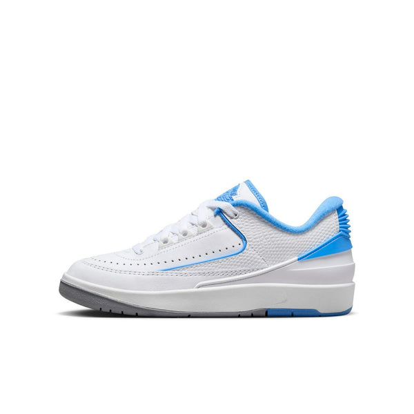 Kids Nike Air Jordan 2 Retro Low UNC GS White Blue FJ6869-104 Shoe Tra ...